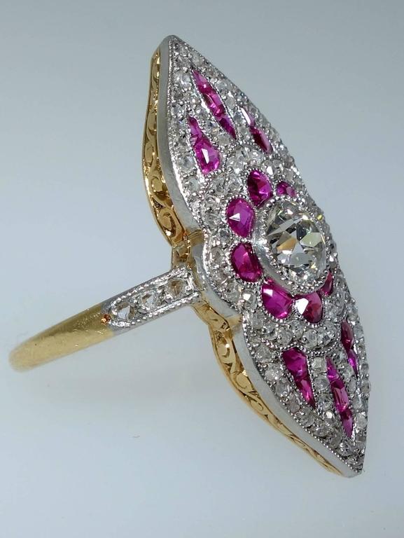 Antique Belle Époque French Ruby Diamond Gold Platinum Ring at 1stDibs | belle epoque ring