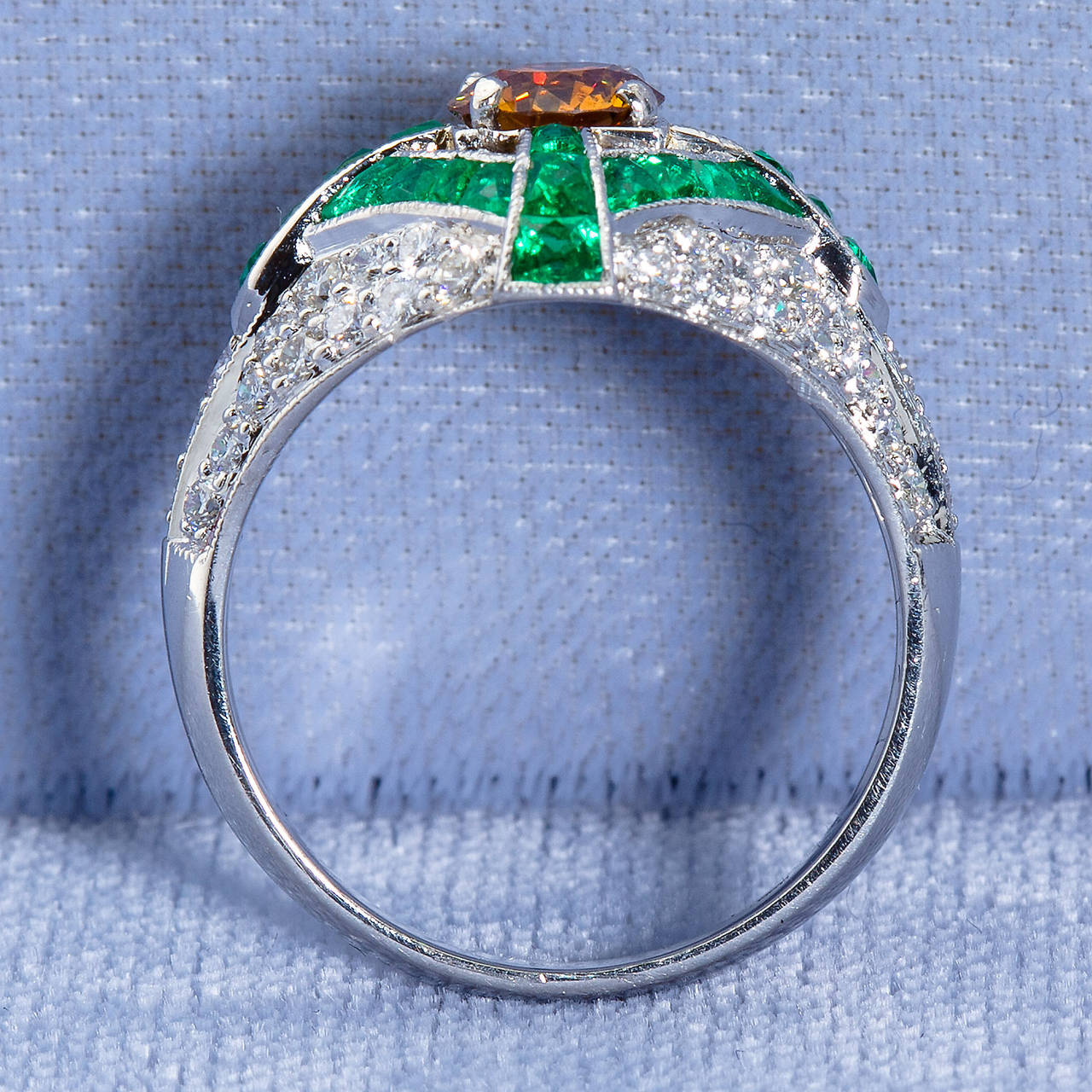 Natural Fancy Vivid Orange Yellow Diamond Dome Ring GIA Certified For ...