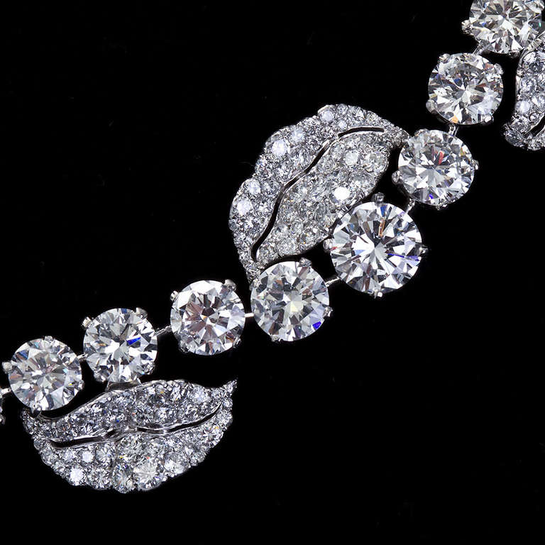 French Garland Diamond Rivieré Necklace at 1stDibs | diamond garland