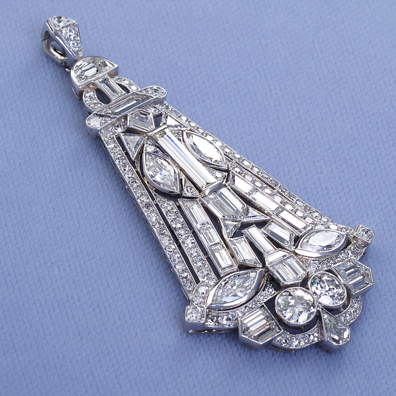 Art Deco Fancy Shapes Diamond Kite Shaped Pendant at 1stDibs | diamond ...