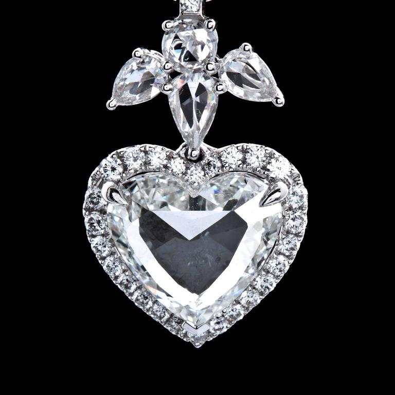 3.32 Carats Angels and Hearts Diamond Dangle Earrings GIA Certified For ...