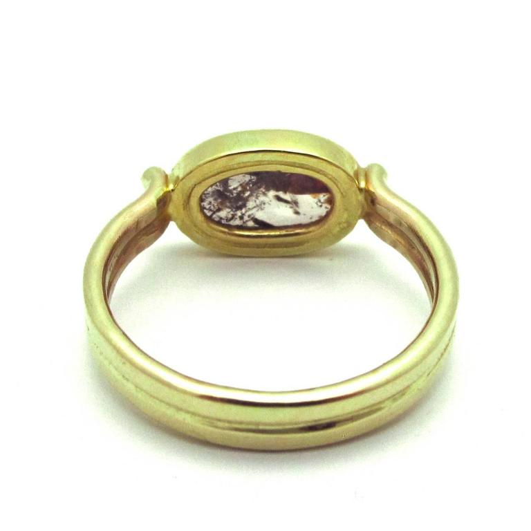 Brown Rose Cut Diamond Gold Ring For Sale at 1stDibs
