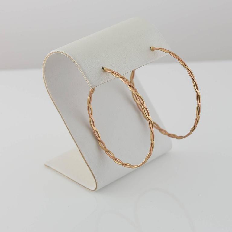 Spiral Woven Braided Gold Hoop Earrings at 1stDibs | gold braided hoop ...