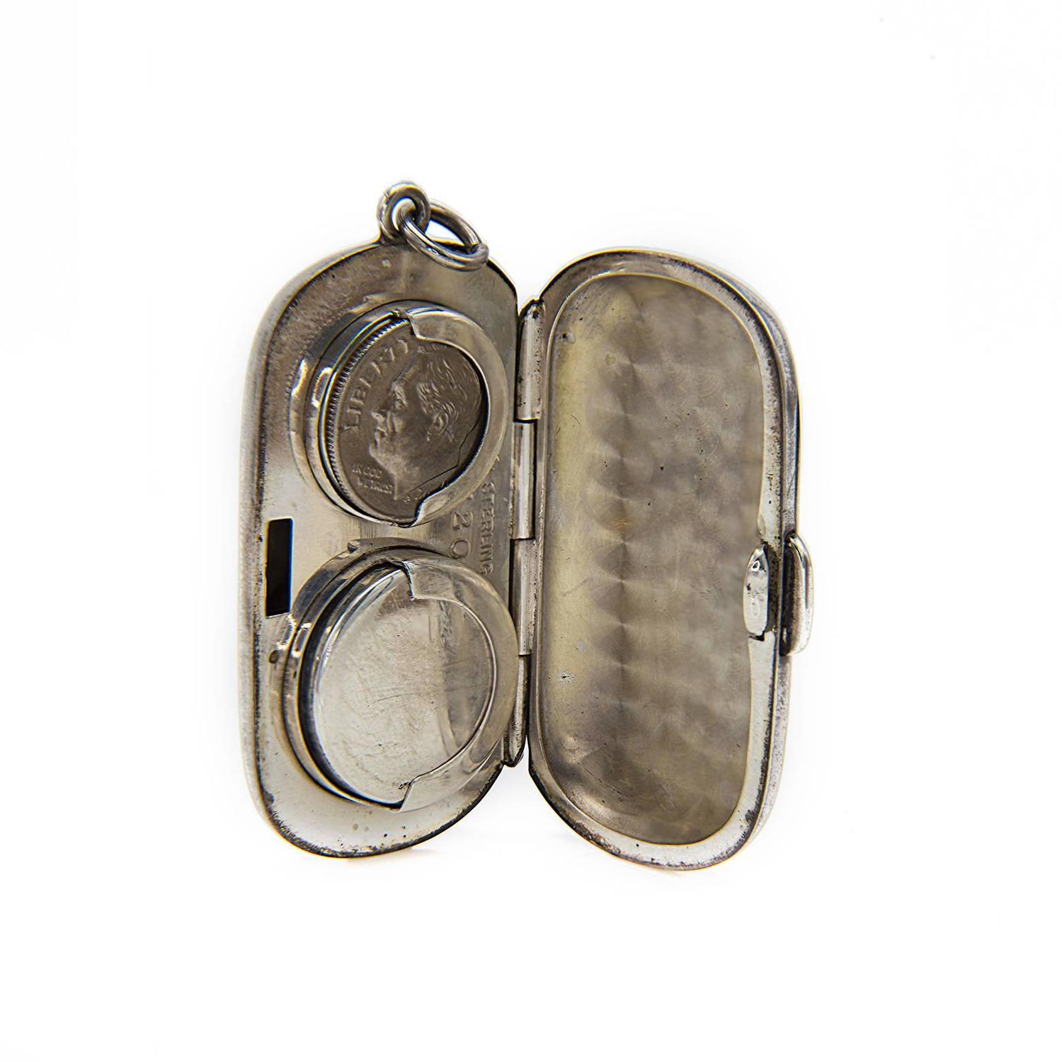 Antique Victorian Sterling Silver Coin-Holder Locket 1880's For Sale at ...