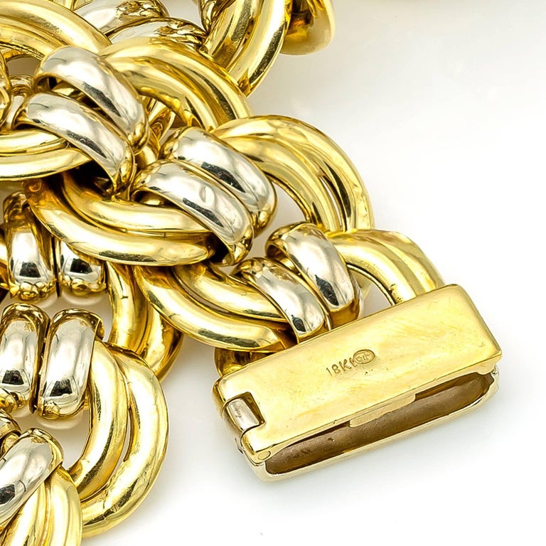 Large Gold Chain Link Choker Necklace at 1stDibs | large gold link ...