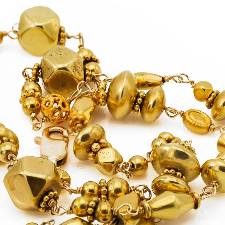 18k Gold Bead Necklace in Various Shapes and Geometrical Designs For ...