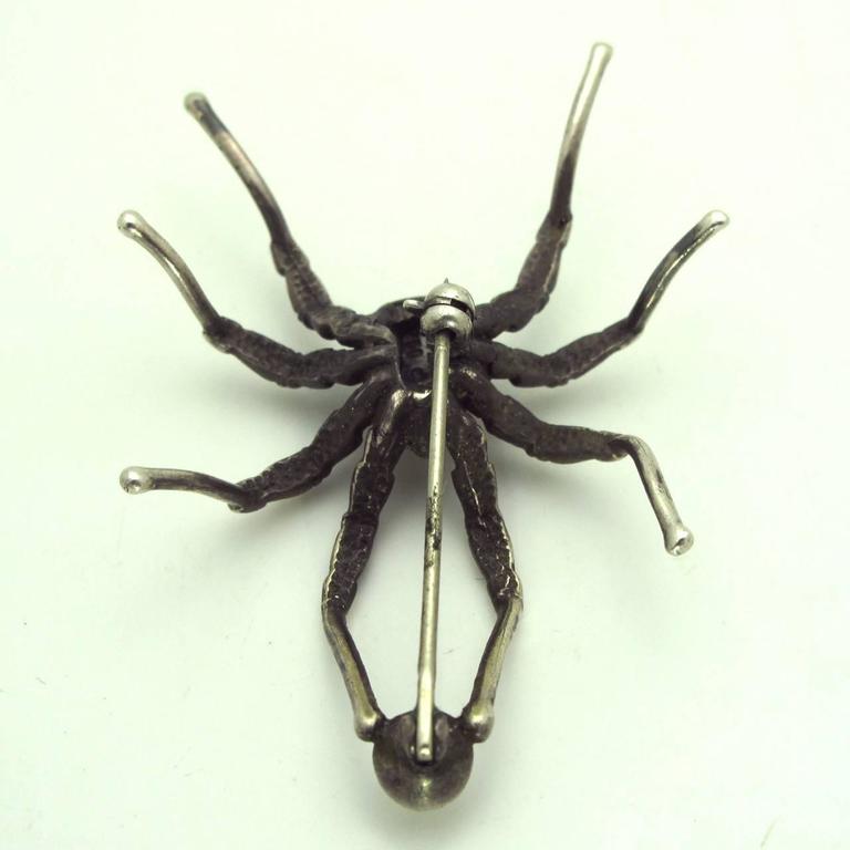 Pearl Silver Gold Spider Brooch at 1stDibs | spider broach