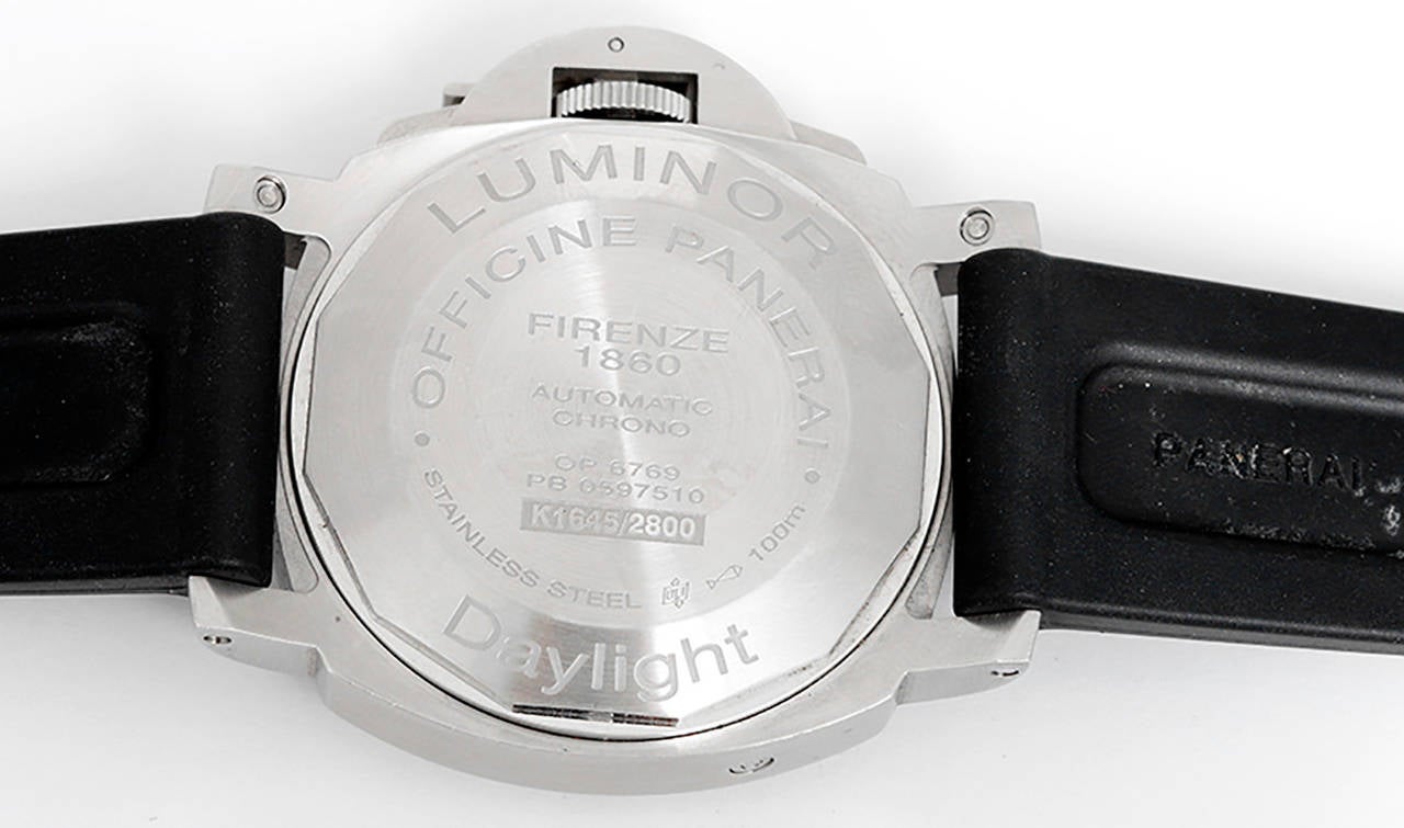 Panerai Stainless Steel Luminor Daylight Chronograph Wristwatch PAM 250 ...