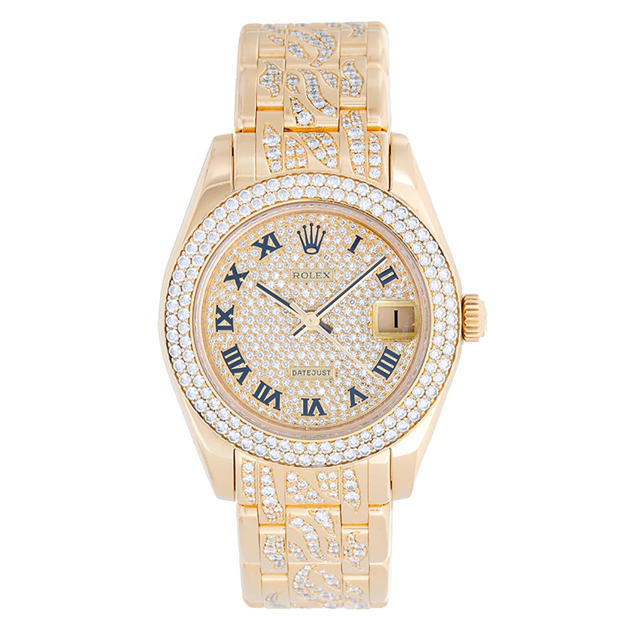 Rolex Yellow Gold Diamond Pearlmaster Masterpiece Midsize Wristwatch ...