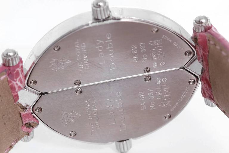 Chatila Lady's White Gold "The Royal Diamond Double Lady" Dual Time ...