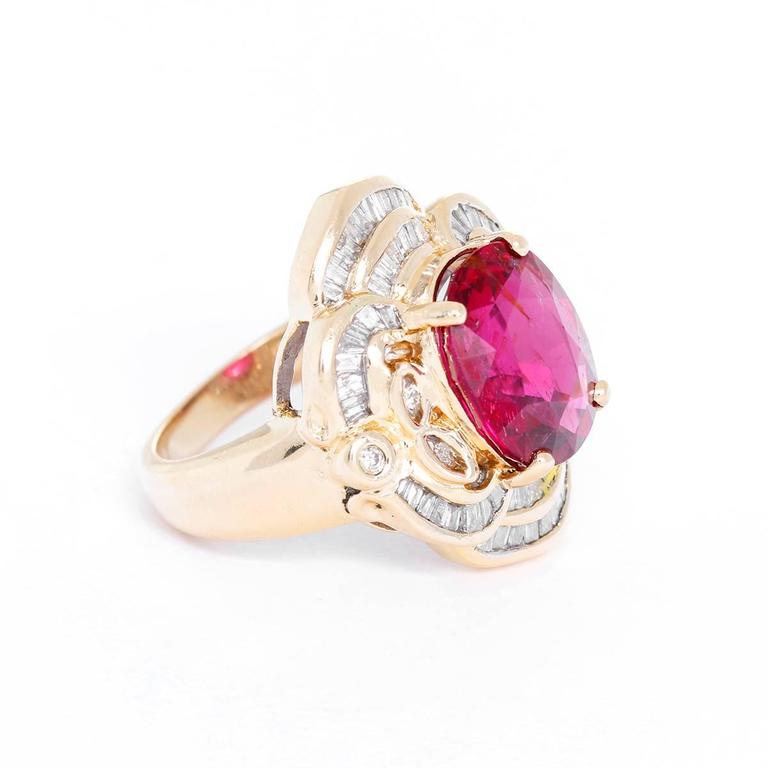 Rubellite Tourmaline Diamond Ring at 1stDibs
