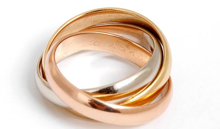 Cartier Trinity Tri-Color Gold Ring Sz. 54 For Sale at 1stDibs ...