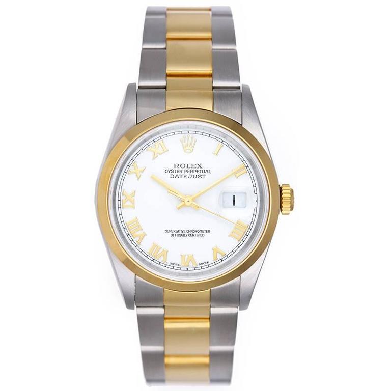 Rolex Yellow Gold Stainless Steel Two-Tone Datejust Oyster Automatic ...
