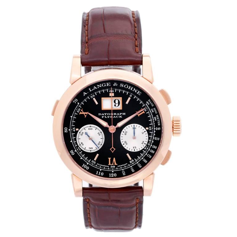 A. Lange and Sohne Rose Gold Datograph Flyback Wristwatch Ref 403.031 ...