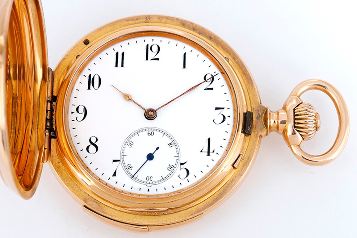 Henry Capt Rose Gold Quarter Hour Repeater Hunting Case Pocket Watch at ...