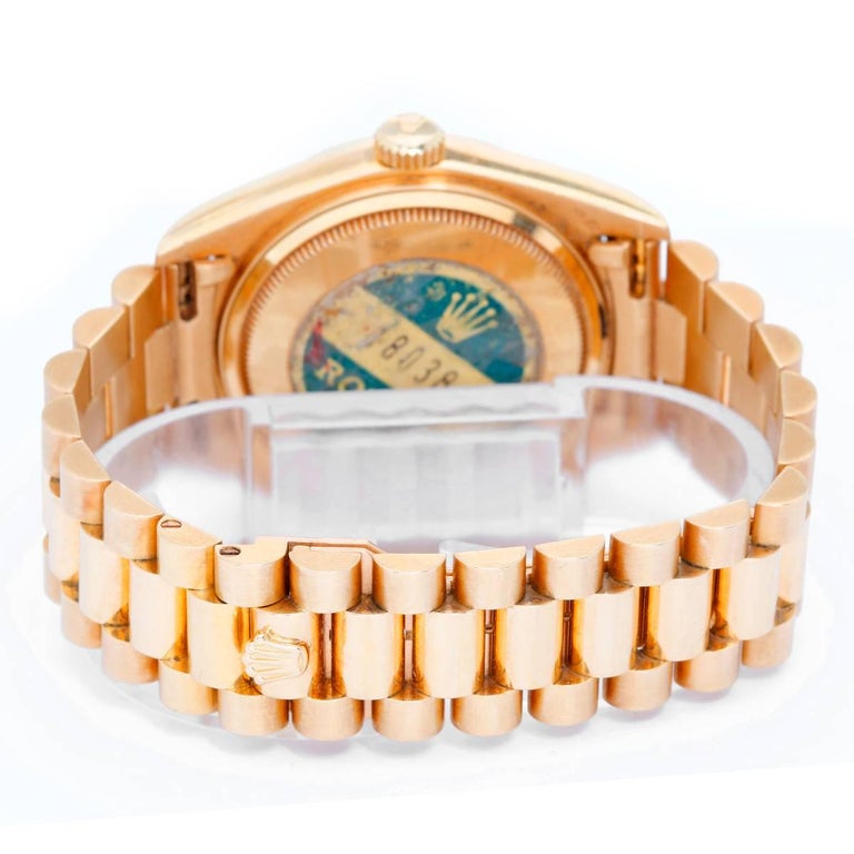 Rolex Yellow Gold Blue Dial President Day-Date Automatic Wristwatch Ref ...