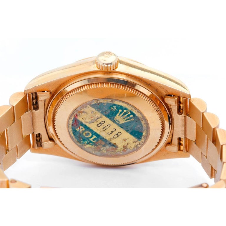 Rolex Yellow Gold Blue Dial President Day-Date Automatic Wristwatch Ref ...