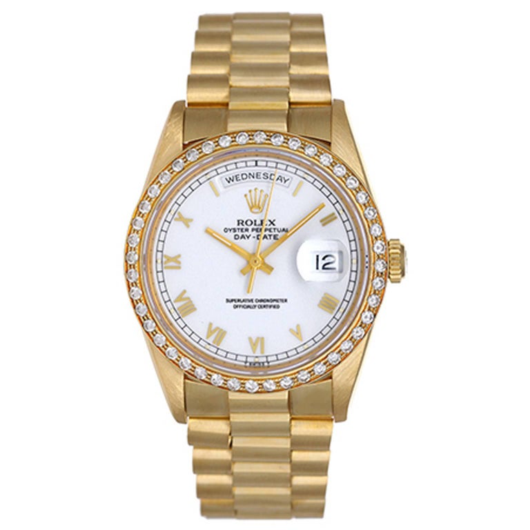 Rolex yellow gold President Day-Date White Dial wristwatch ref 18238 at ...
