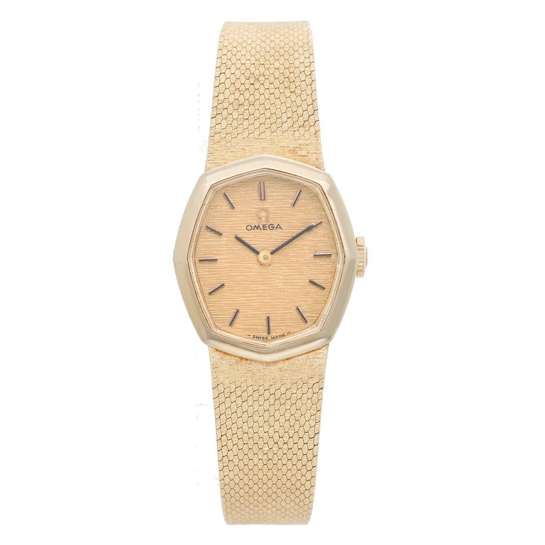 Omega Ladies Yellow Gold Vintage Quartz Wristwatch at 1stDibs
