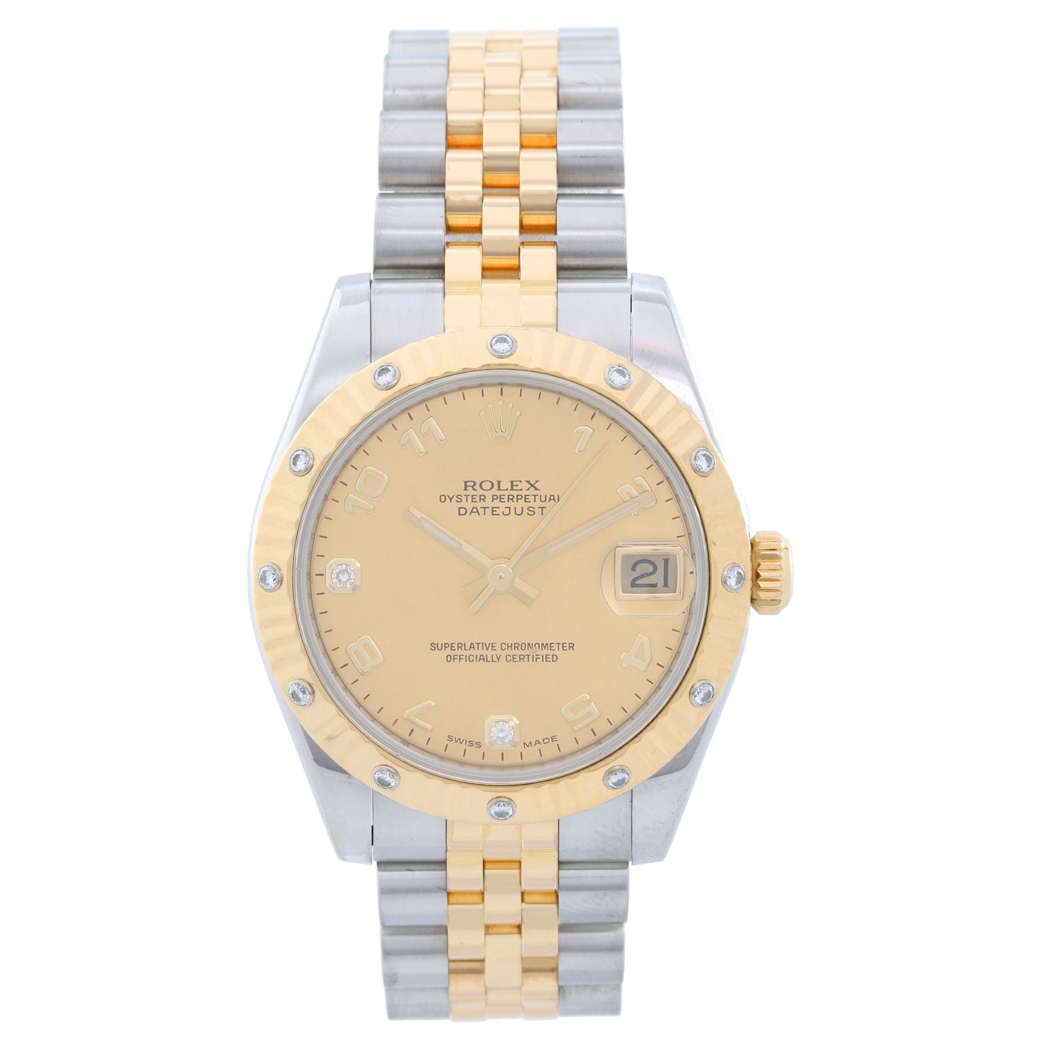 Rolex Yellow Gold Stainless Steel Datejust Wristwatch at 1stDibs