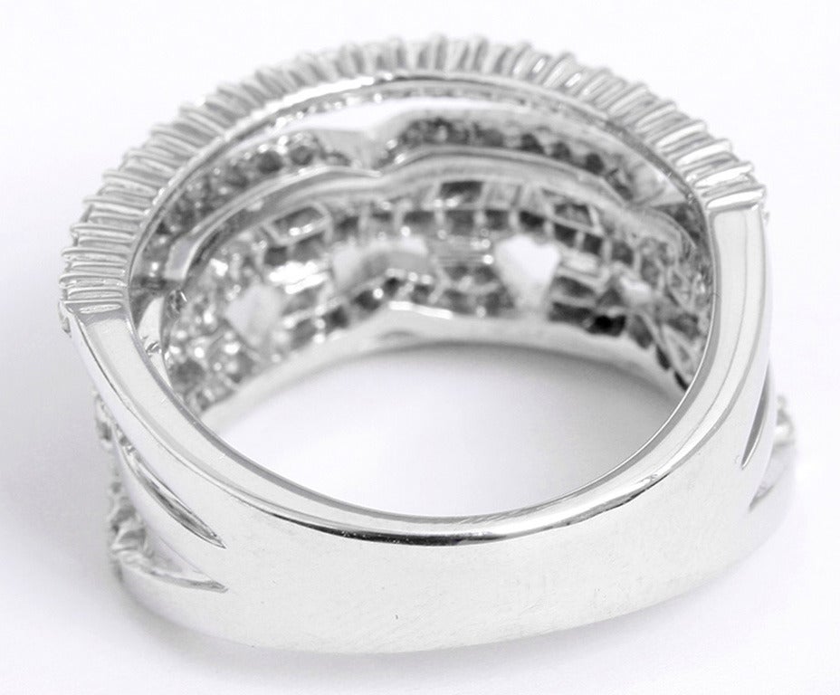 Unique Diamond Gold Lady's Wide Band Ring at 1stDibs