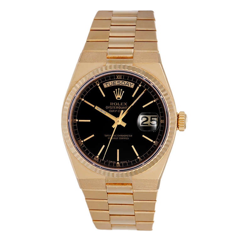 Rolex Yellow Gold Oysterquartz Day-Date Wristwatch Ref 19018 circa ...