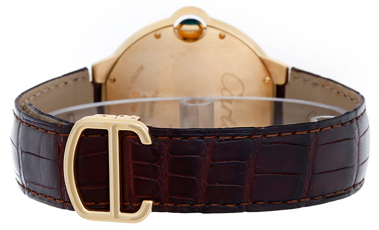Cartier Ballon Bleu Men's Large 42mm Yellow Gold Watch W6900551 Leather ...