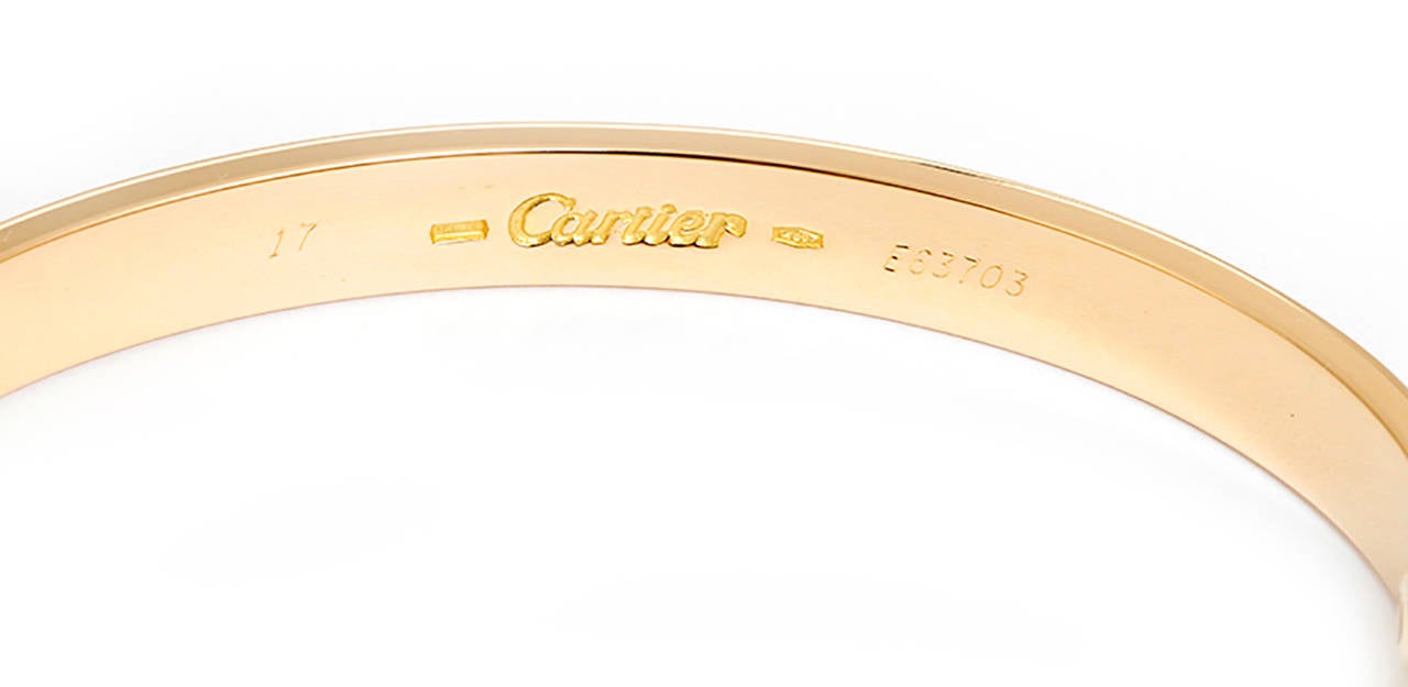Cartier Gold Love Bracelet with Screwdriver at 1stDibs