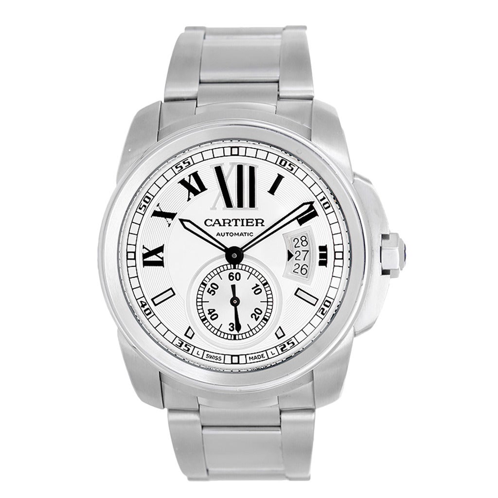 Cartier Stainless Steel Calibre Wristwatch at 1stDibs
