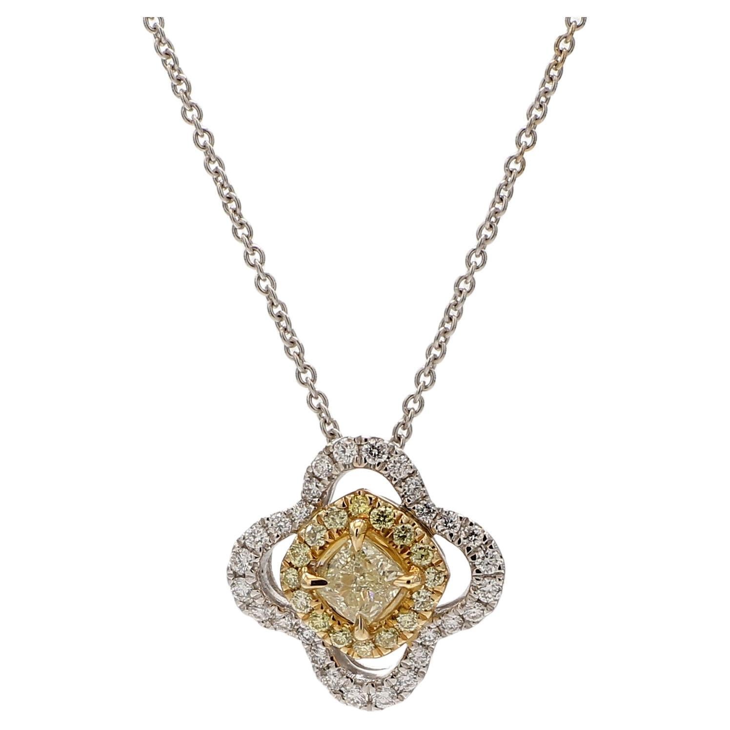 Cushion Cut Diamond Halo Pendant Necklace For Sale at 1stDibs | cushion ...