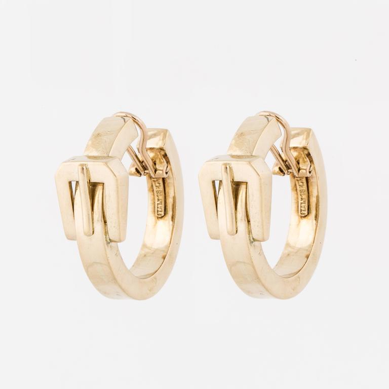Buckle Hoop Earrings in 18K Gold For Sale at 1stDibs | buckle earrings