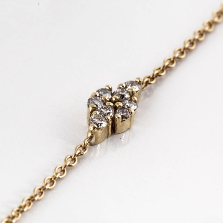 Long Chain Necklace with Diamond Stations in 18K Gold For Sale at 1stDibs