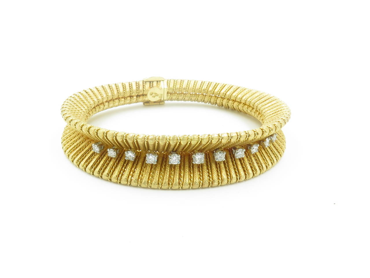 George L'Enfant French Diamond Gold Bracelet at 1stDibs