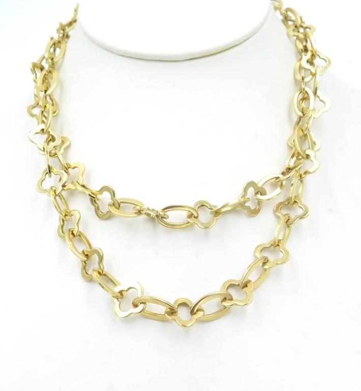 Van Cleef and Arpels Gold Byzantine Alhambra Long Chain Necklace at ...