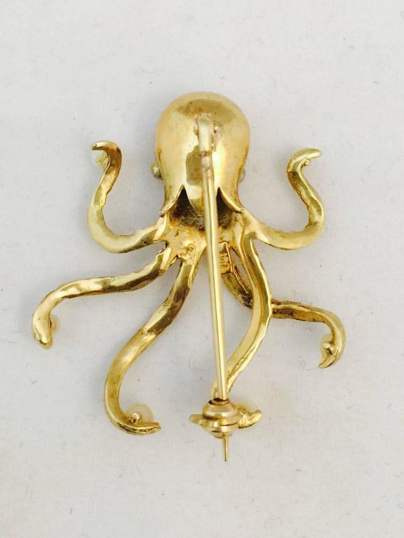 Pearl Gold Octopus Brooch at 1stDibs
