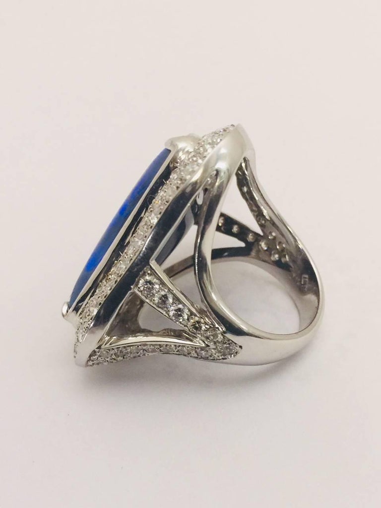 Outrageous Opal and Diamond Ring 18 Karat Custom-Made For Sale at ...
