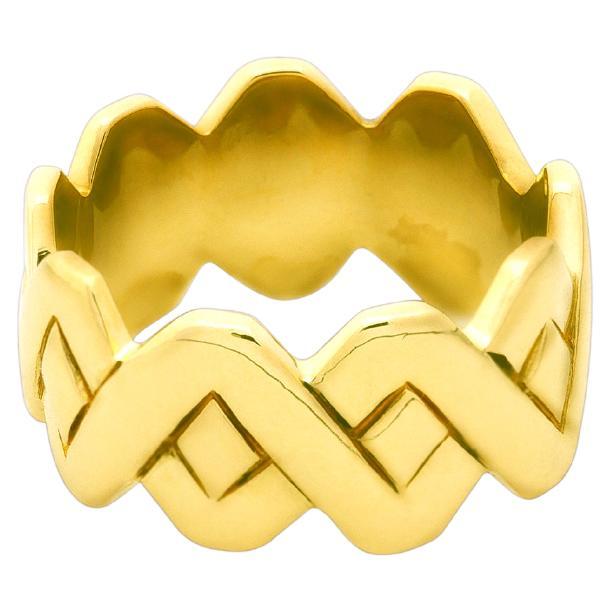 18 Carat Gold ring, Twisted Yellow Gold, Dune collection, slim model ...