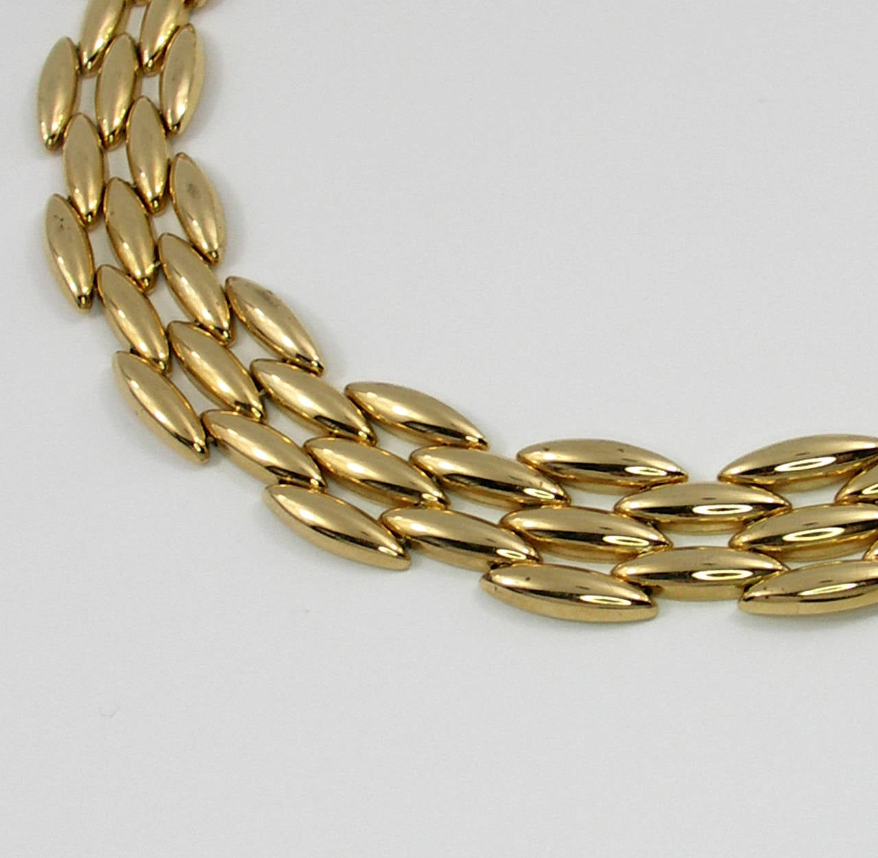 Cartier Gold Five-Row Rice Link Necklace at 1stDibs | ricelink, rice ...