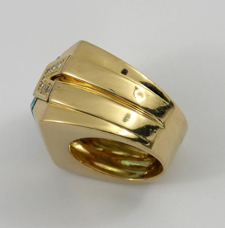 Versace Gold Topaz Diamond Ring For Sale at 1stDibs | versace gold ring 18k