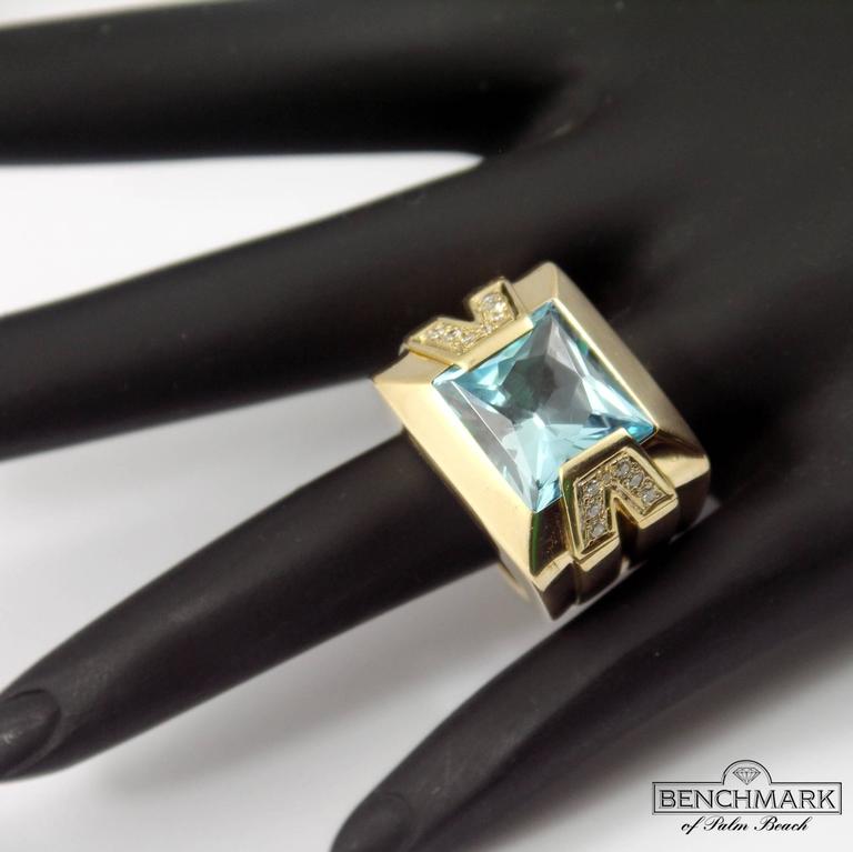 Versace Gold Topaz Diamond Ring For Sale at 1stDibs | versace gold ring 18k