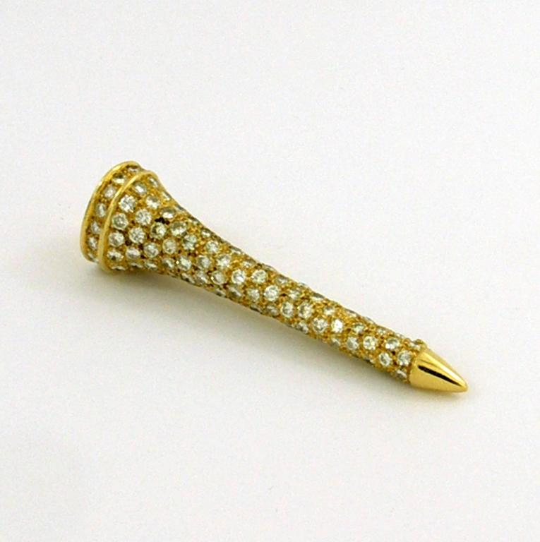 Diamond Gold Golf Tee Pin For Sale (Free Shipping) at 1stDibs