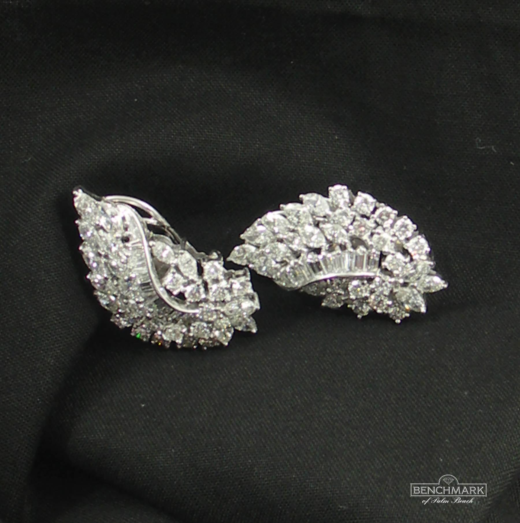 Diamond and White Gold Cocktail Earrings For Sale at 1stDibs