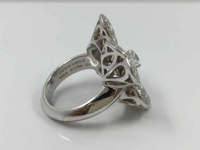 Van Cleef and Arpels Diamond Gold Large Cosmos Ring at 1stDibs