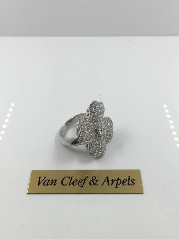 Van Cleef and Arpels Diamond Gold Large Cosmos Ring at 1stDibs