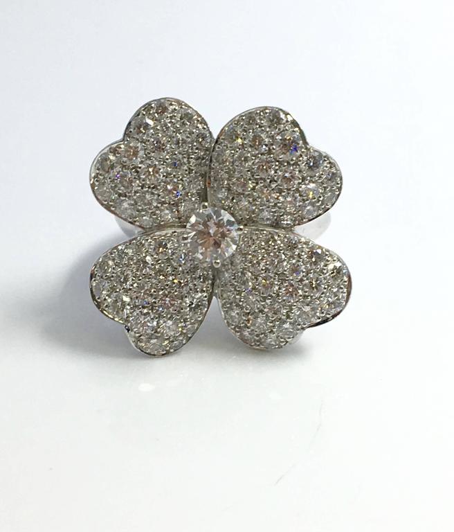 Van Cleef and Arpels Diamond Gold Large Cosmos Ring at 1stDibs