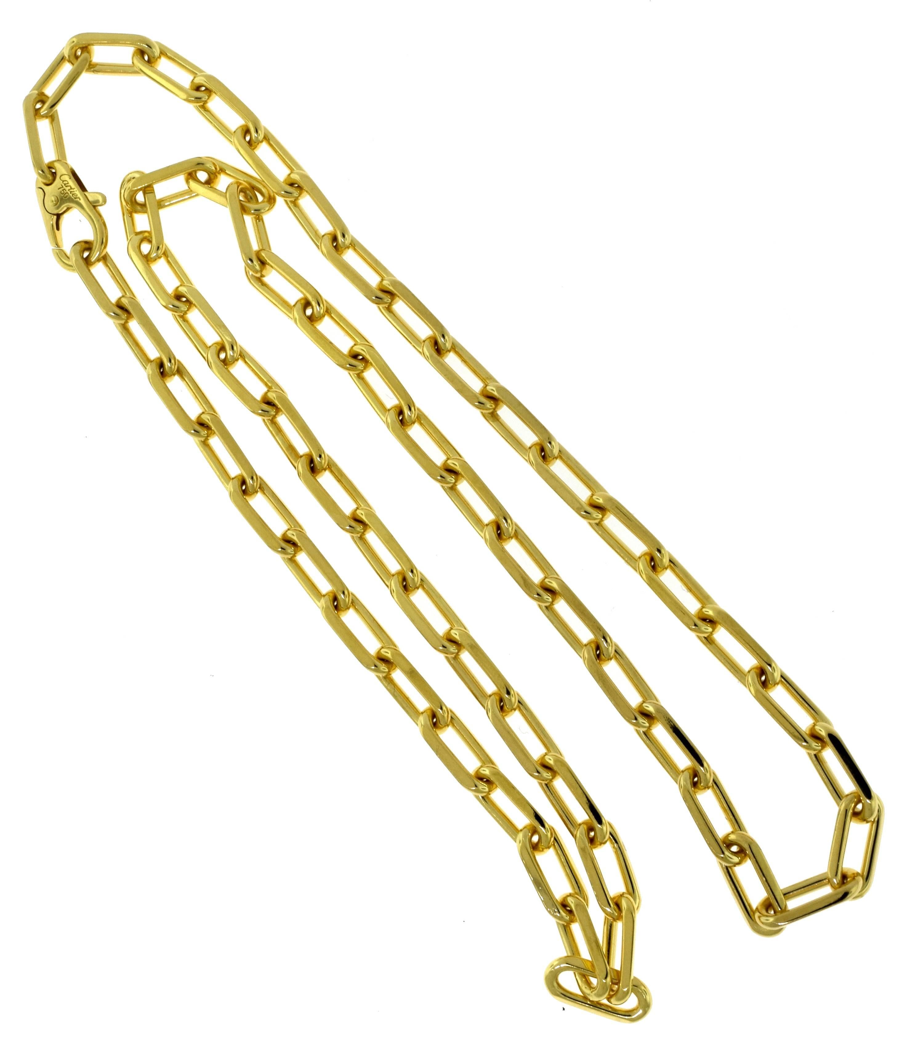 Cartier "Santos de Cartier" Yellow Gold Anchor Chain Necklace at ...