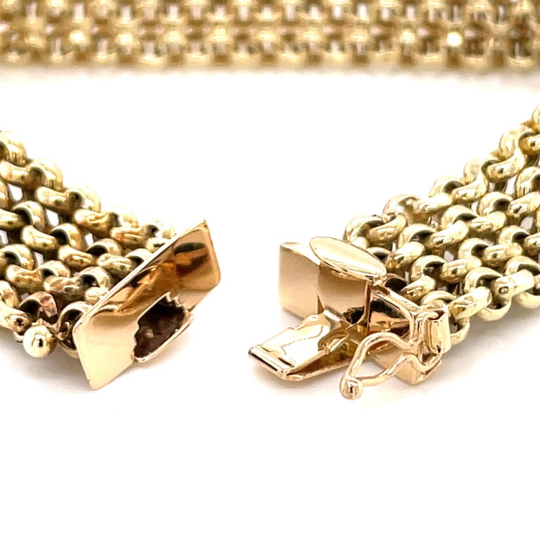 Vintage 1980s 14 Karat Yellow Gold 4-Row Rolo Link Bracelet For Sale at ...