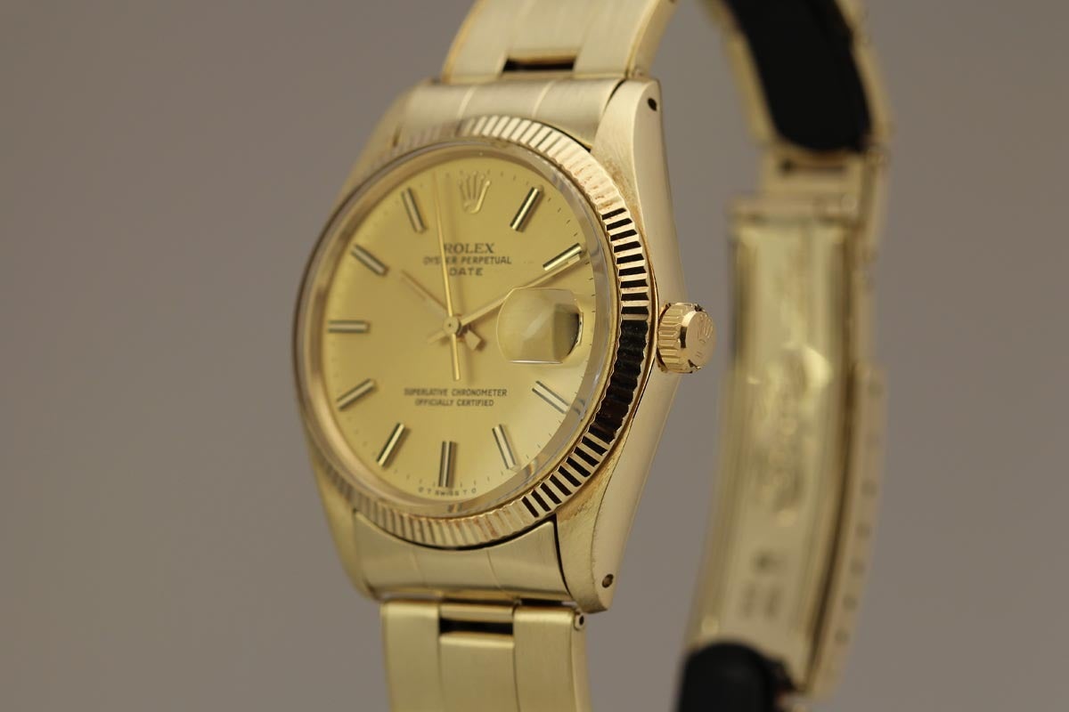 Rolex Yellow Gold Oyster Perpetual Date Wristwatch Circa 1973 For Sale ...