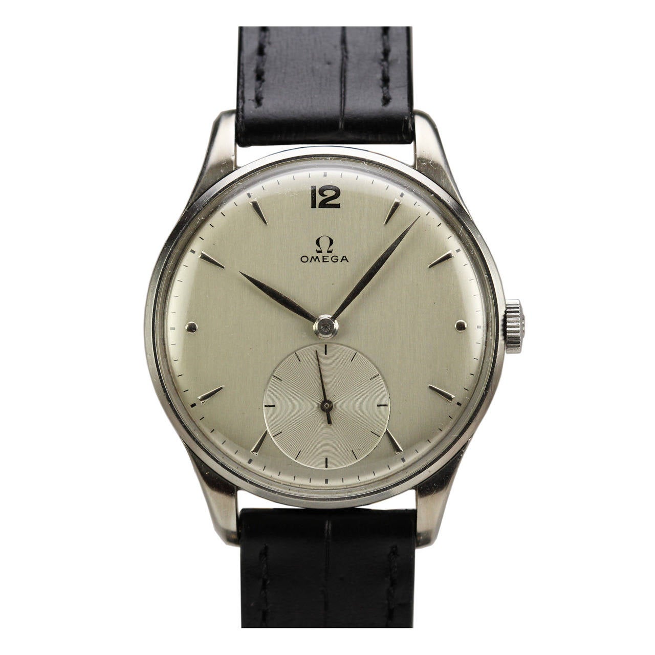 Omega Stainless Steel Wristwatch circa 1950s at 1stDibs | omega 2890-4