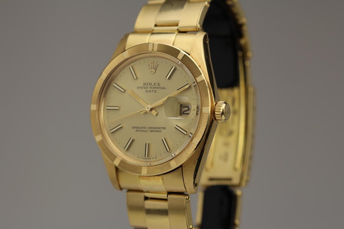 Rolex Yellow Gold Oyster Perpetual Date Wristwatch Ref 1501 circa 1973 ...
